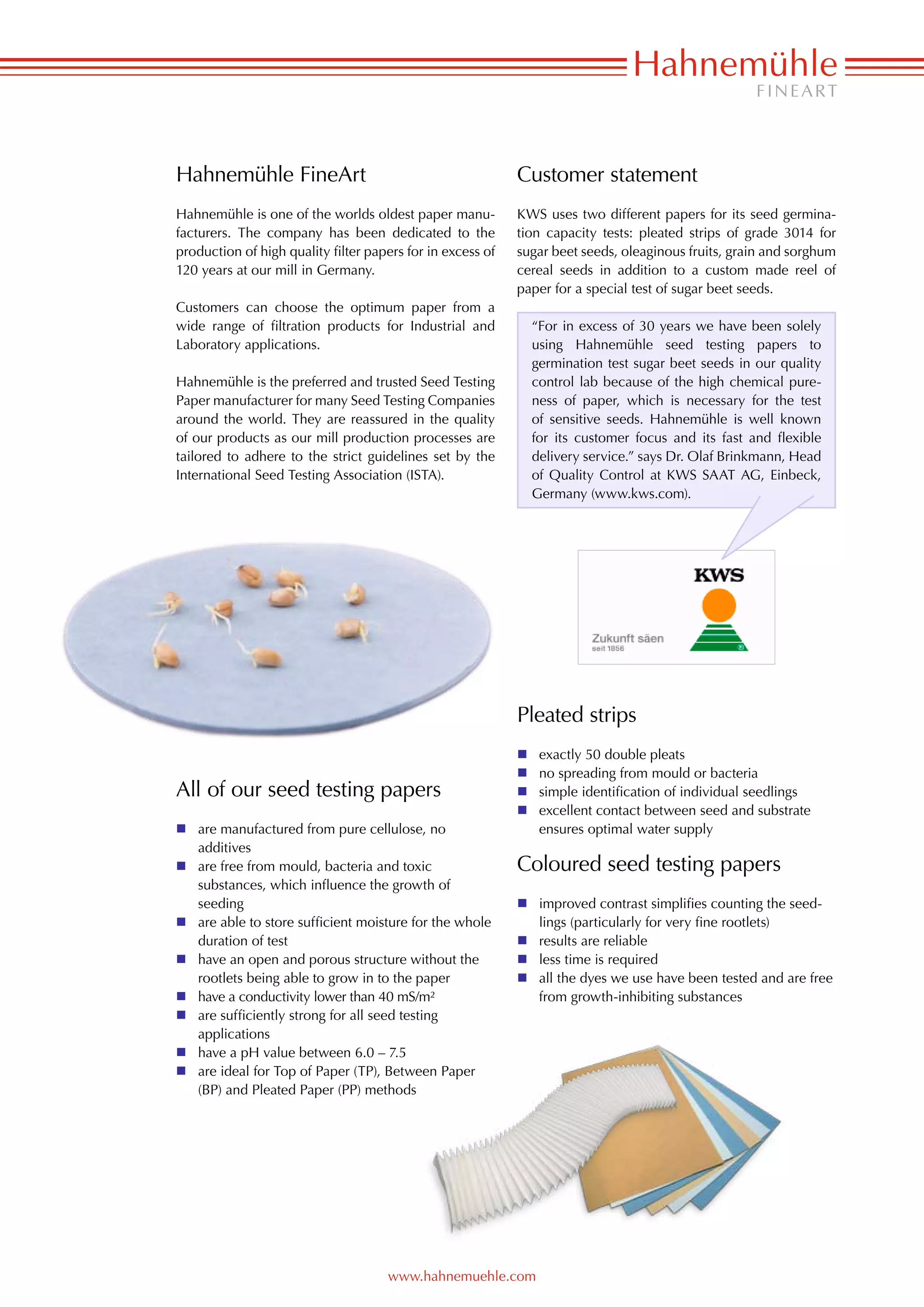 ENG: Germination perfection - Certified Germination Papers for Seed ...