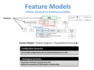 WebFML: Synthesizing Feature Models Everywhere (@ SPLC 2014) | PPT
