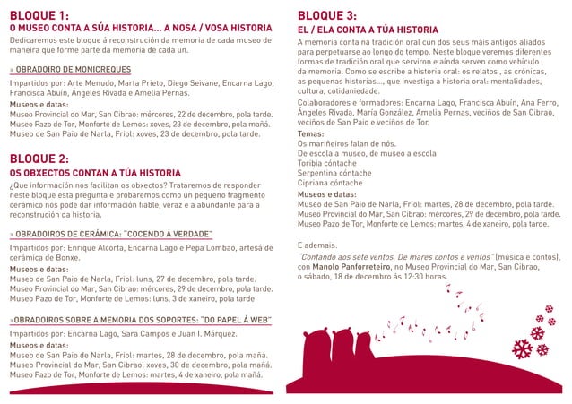 Rede Museística Lugo Programa actividades Nadal 2010 Museo Pazo de Tor | PPT