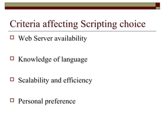 Web forms and server side scripting | PPT