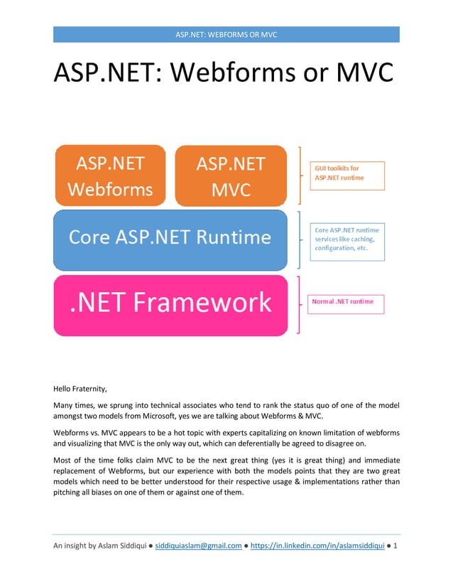 Webforms or MVC | PDF