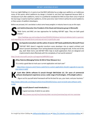 Webforms or MVC | PDF