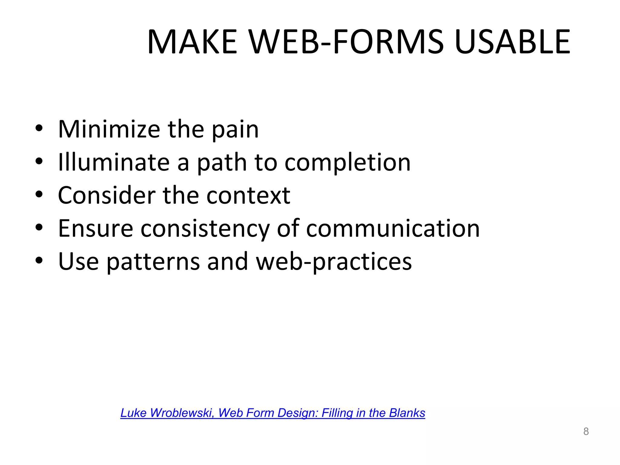 Web Form Usability and Validation | PPT