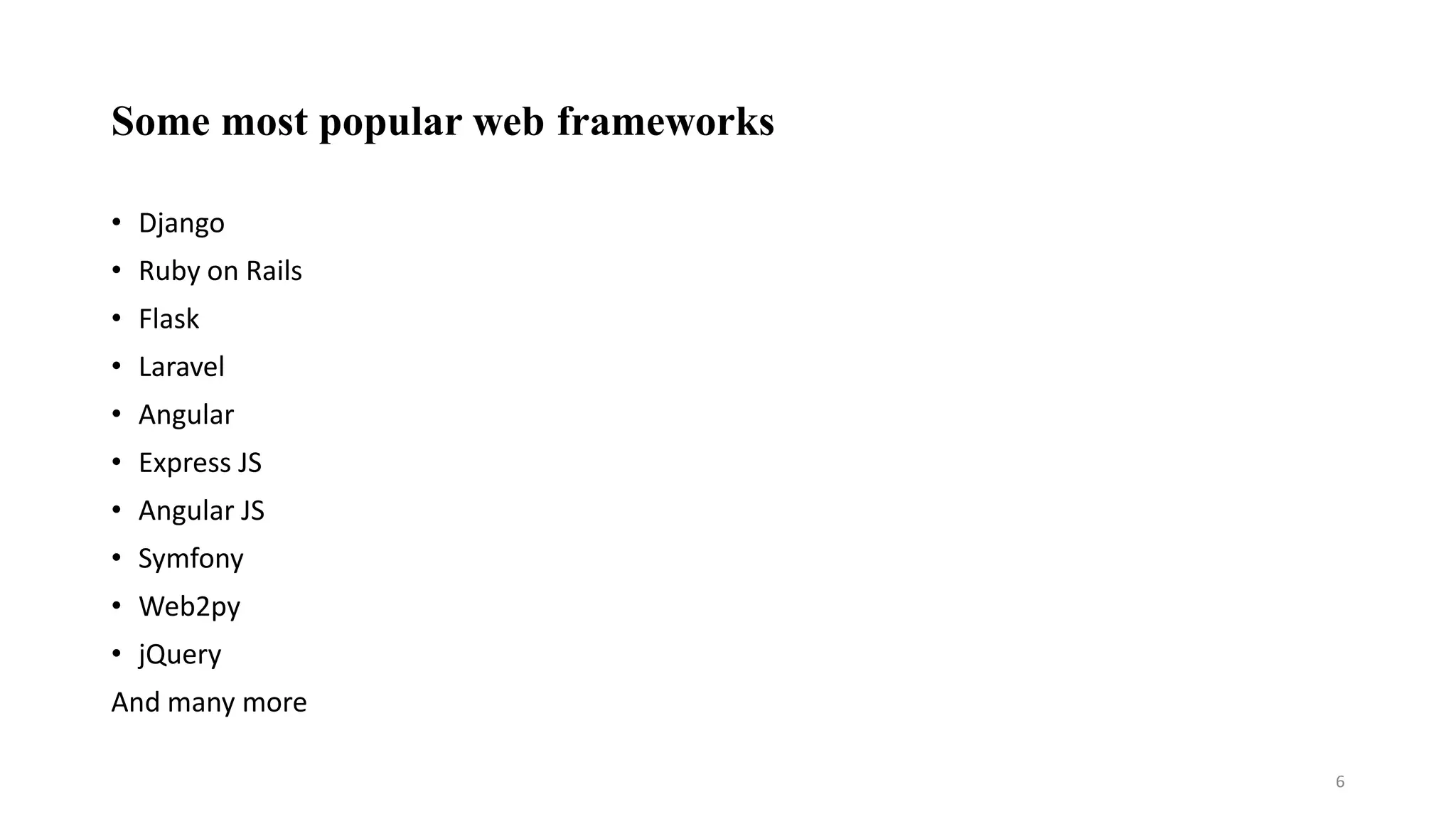 Web frameworks | PPTX