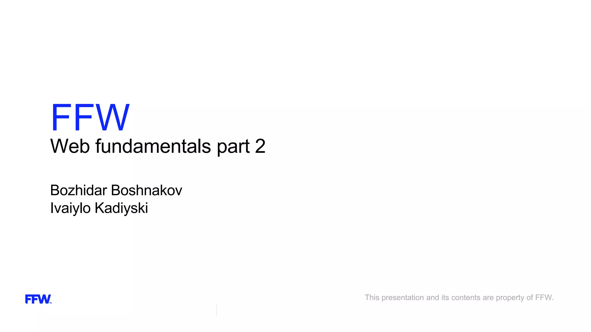 Web fundamentals 2 | PPT