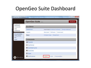 Web GIS using OpenGeo Suite | PPT