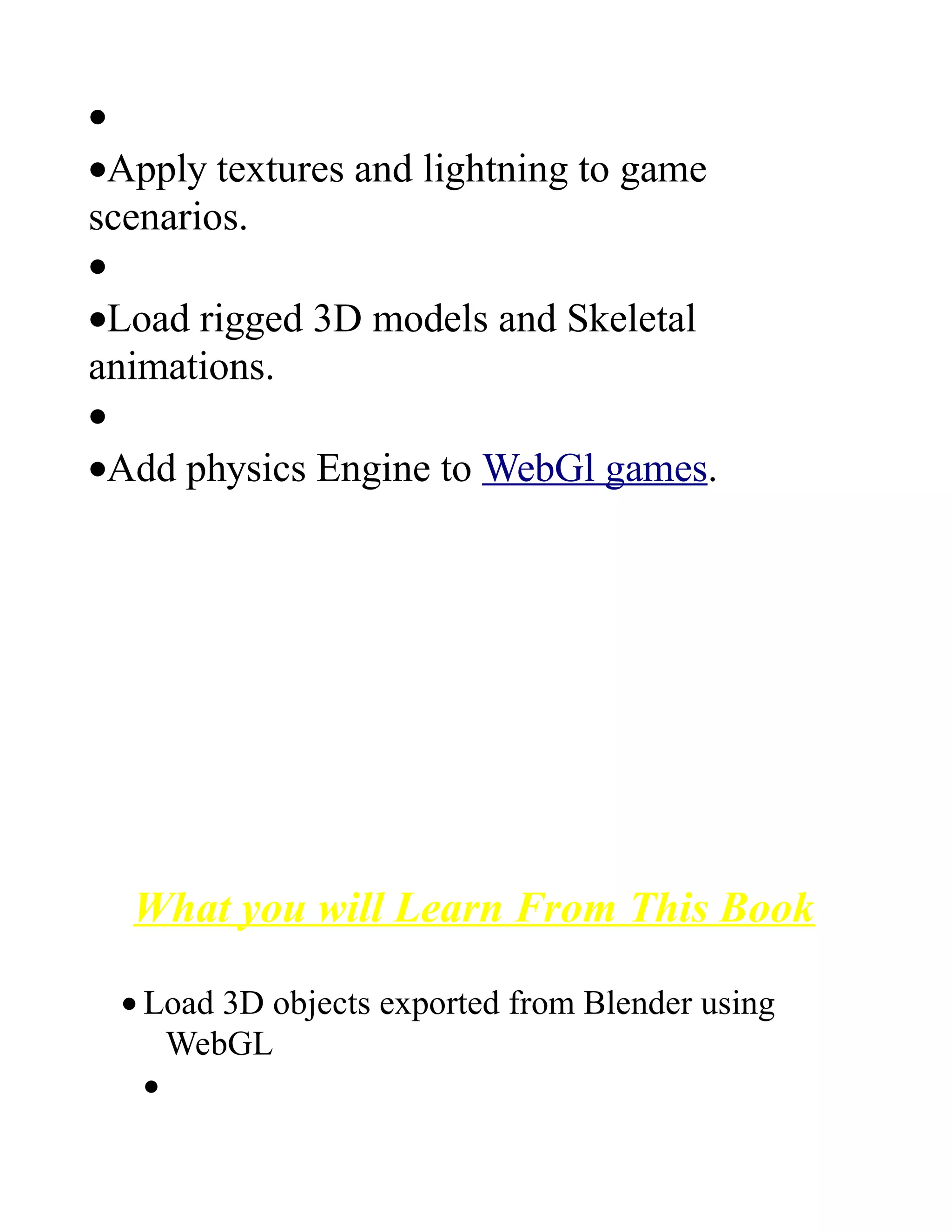 Webgl game development. | DOC
