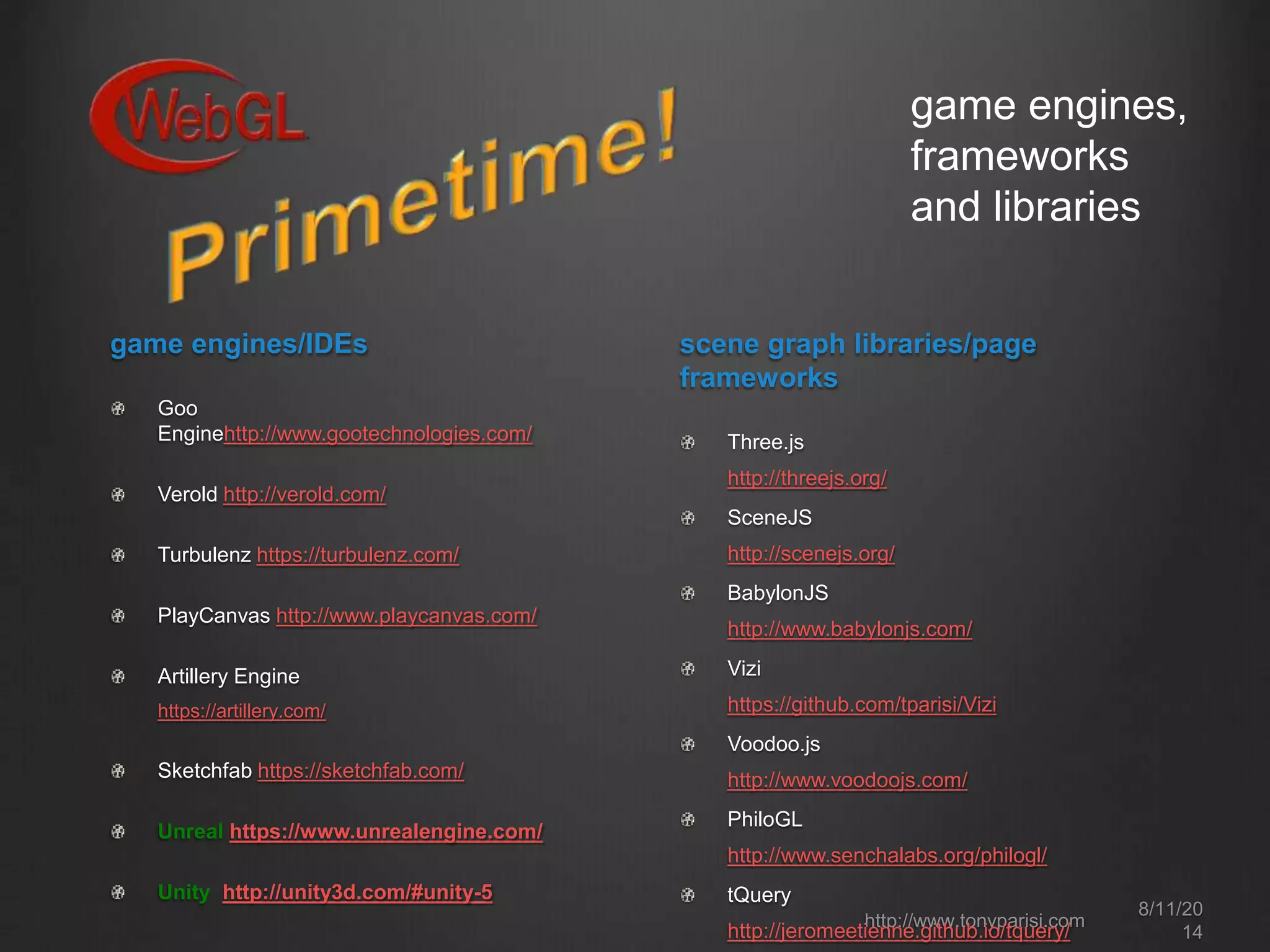 WebGL Primetime! | PPT