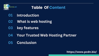 Understanding the Features of a Good Web Hosting Company | PPTX | Web Hosting | Internet