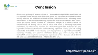 Understanding the Features of a Good Web Hosting Company | PPTX