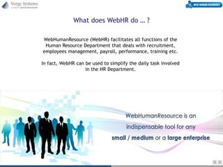 WebHR Presentation | PPT