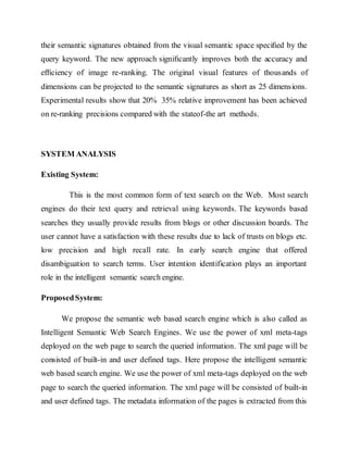 IEEE 2014 JAVA DATA MINING PROJECTS Web image re ranking using query-specific semantic signatures