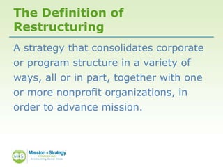 Introduction to Nonprofit Strategic Restructuring | PPTX