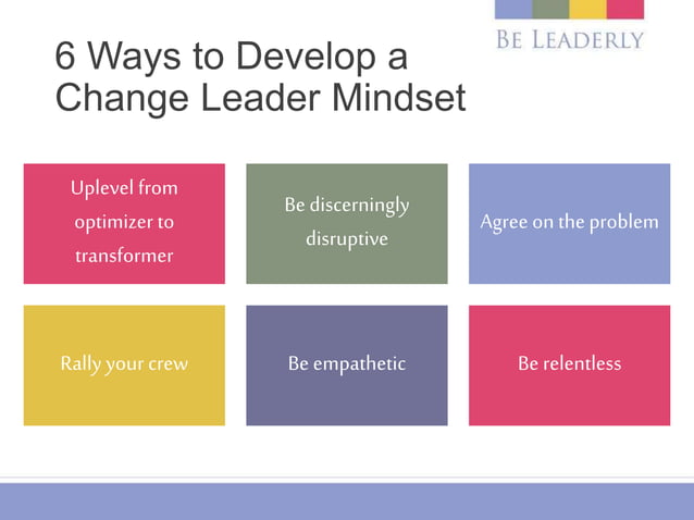 6 Ways to Develop a Change Leader Mindset | October 2019 | PPT