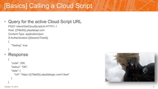 PlayFab Advanced Cloud Script | PPTX