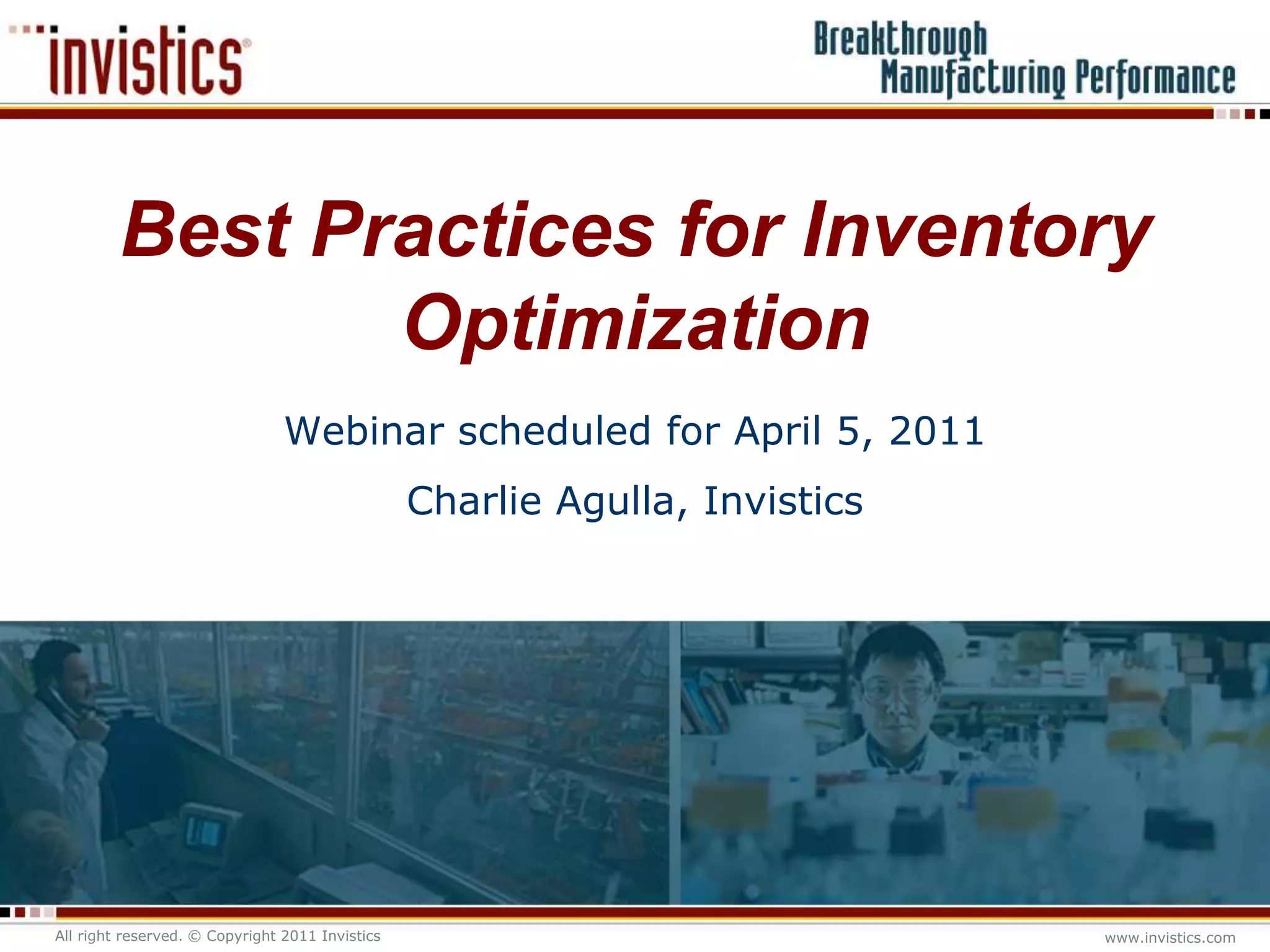 Best practices for inventory optimization - a webinar offered by ...
