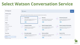 Webinar - Building a ChatBot using IBM Watson Conversation Service | PDF