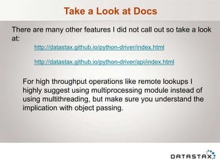 Webinar | Building Apps with the Cassandra Python Driver | PPT