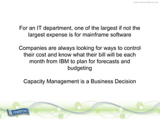 Capacity Management for system z license charge reporting | PPTX