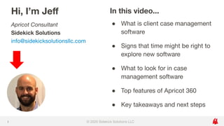 Social Solutions Apricot 360: Client Case Management Software | PDF