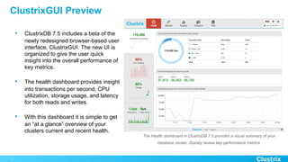 ClustrixDB 7.5 Announcement | PPT