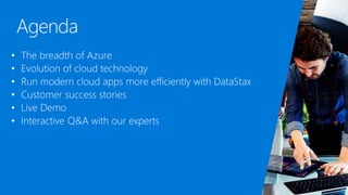 DataStax on Azure: Deploying an industry-leading data platform for cloud apps to bring ...