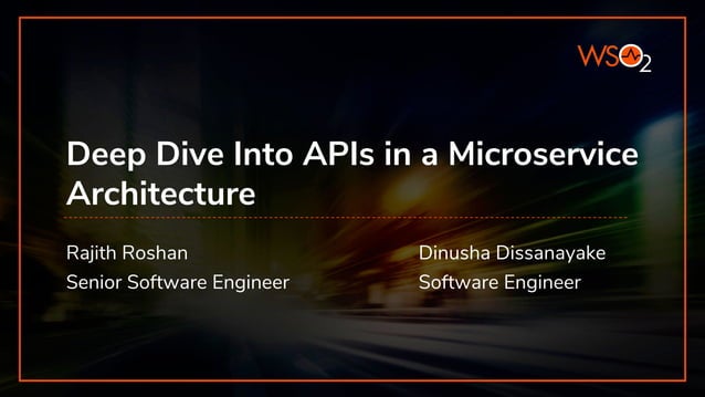 Deep-dive into APIs in a Microservice Architecture | PPT