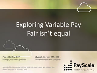 Webinar-Exploring Variable Pay | PPT