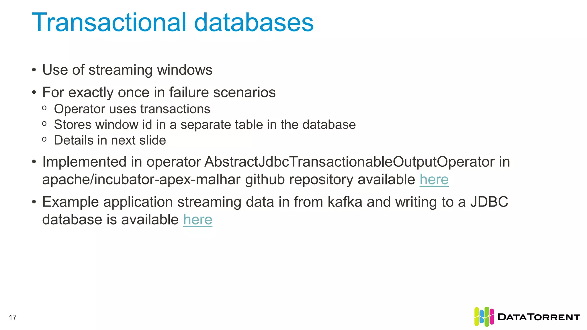 Fault Tolerance and Processing Semantics in Apache Apex | PPT