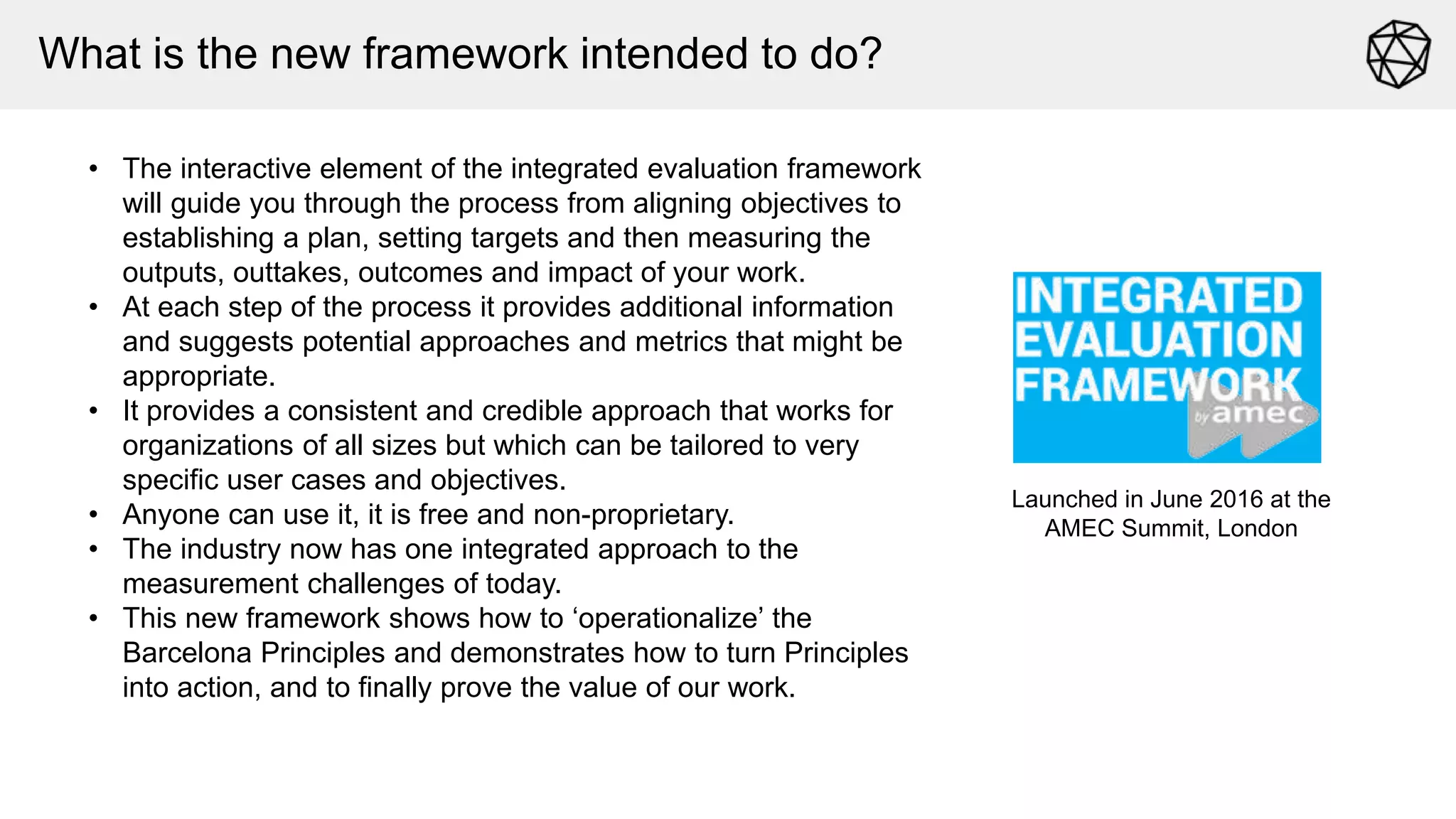 AMEC's Integrated Evaluation Framework - A Practical Overview | PPTX