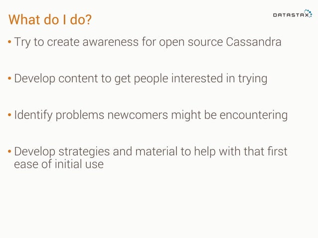 Getting Started with Apache Cassandra by Junior Evangelist Rebecca Mills | PPT