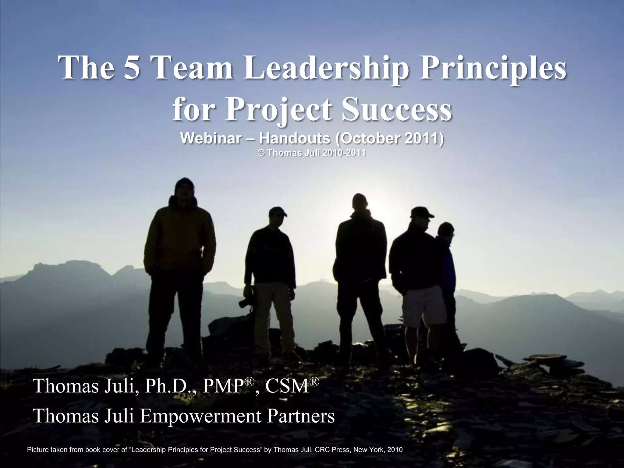 The 5 Team Leadership Principles for Project Success | PPTX