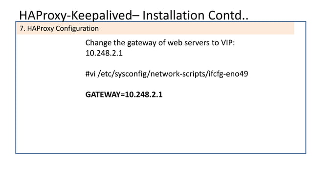 HA Deployment Architecture with HAProxy and Keepalived | PDF
