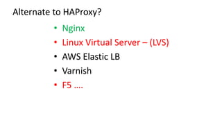 HA Deployment Architecture with HAProxy and Keepalived | PDF