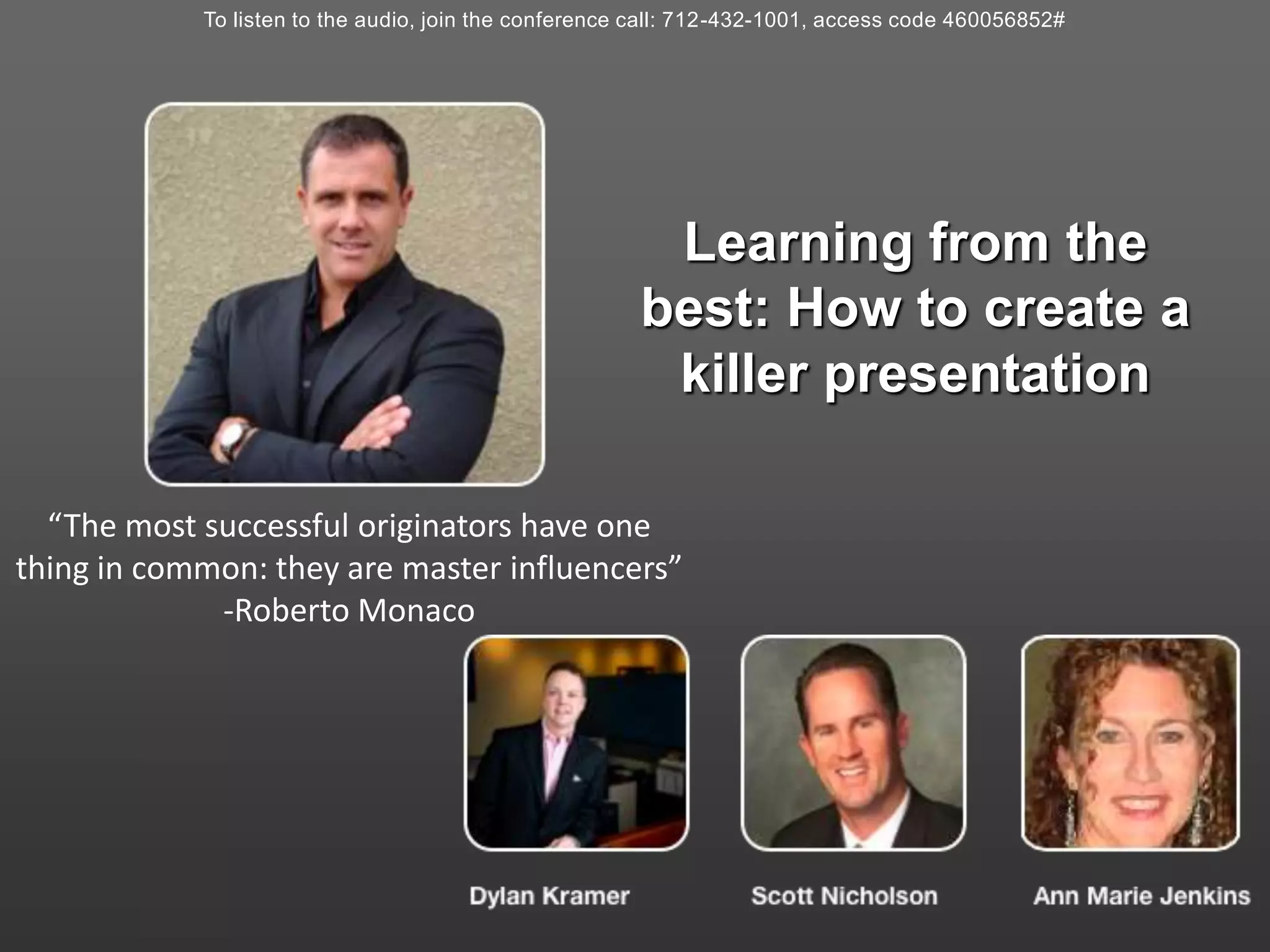 Webinar: How To Create A Killer Presentation With Roberto Monaco | PPTX