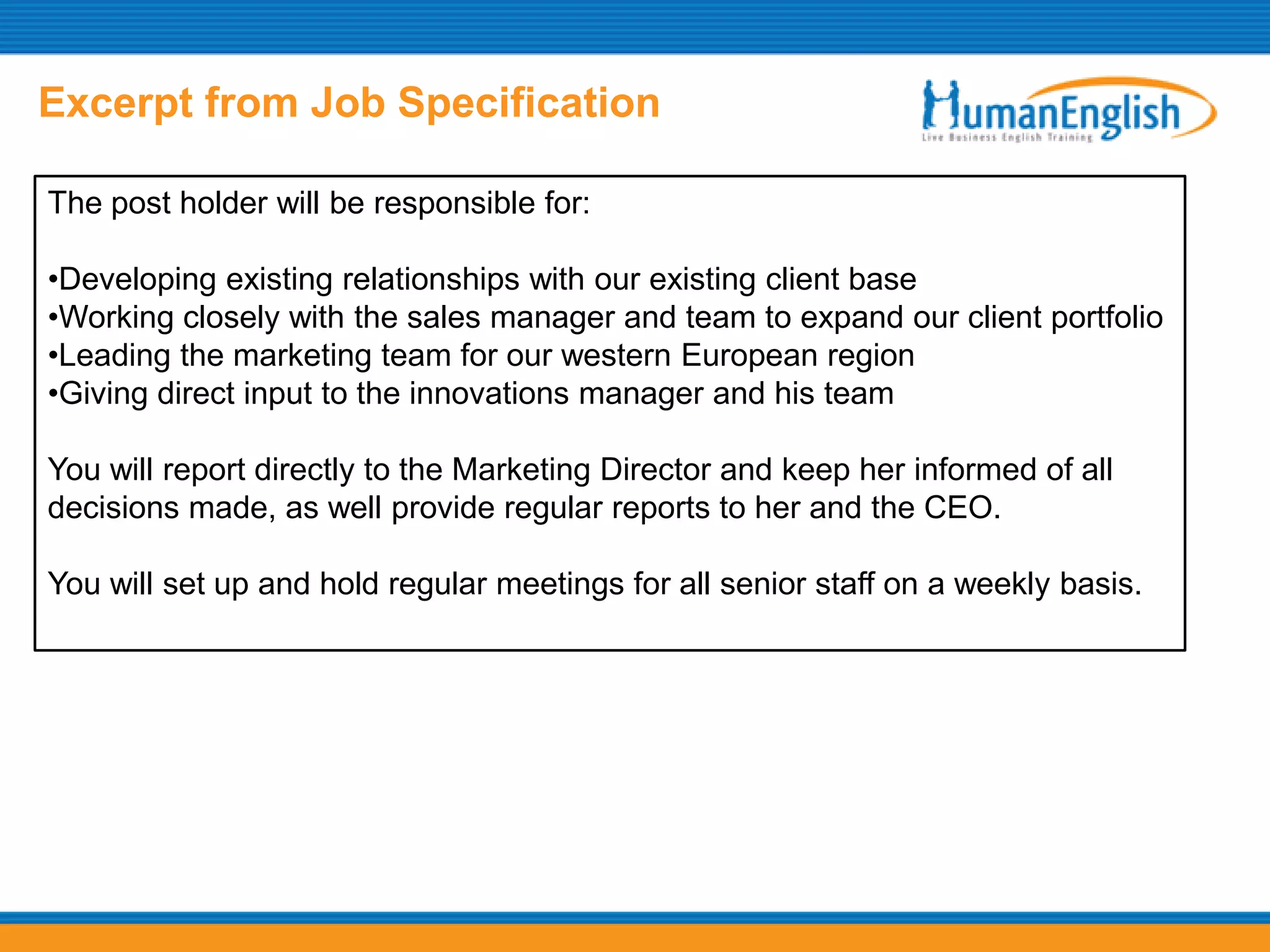 English for HR Managers: Language for Training and Continuous ...