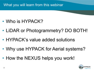 NEXUS 800 LiDAR UAV powered by HYPACK | PPT