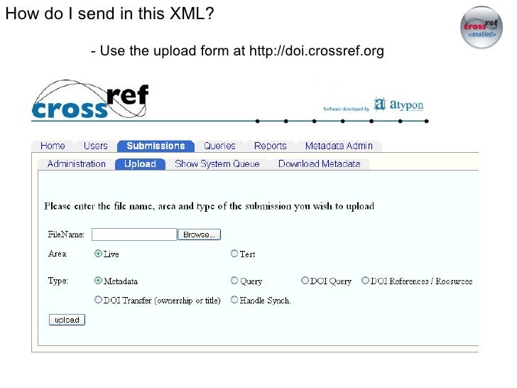 CrossRef How-to: A Technical Introduction to the Basics of CrossRef,