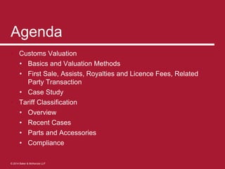 EU Customs valuation and classification - June 2014 (webinar) | PPTX