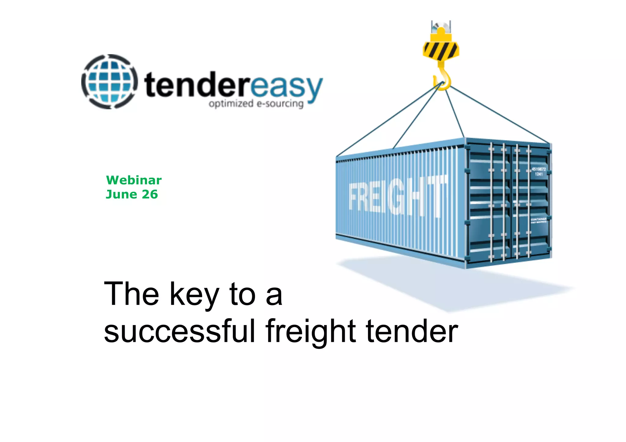 Webinar - Key to a successful freight tender | PDF