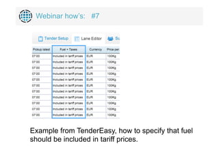 Webinar - Key to a successful freight tender | PDF
