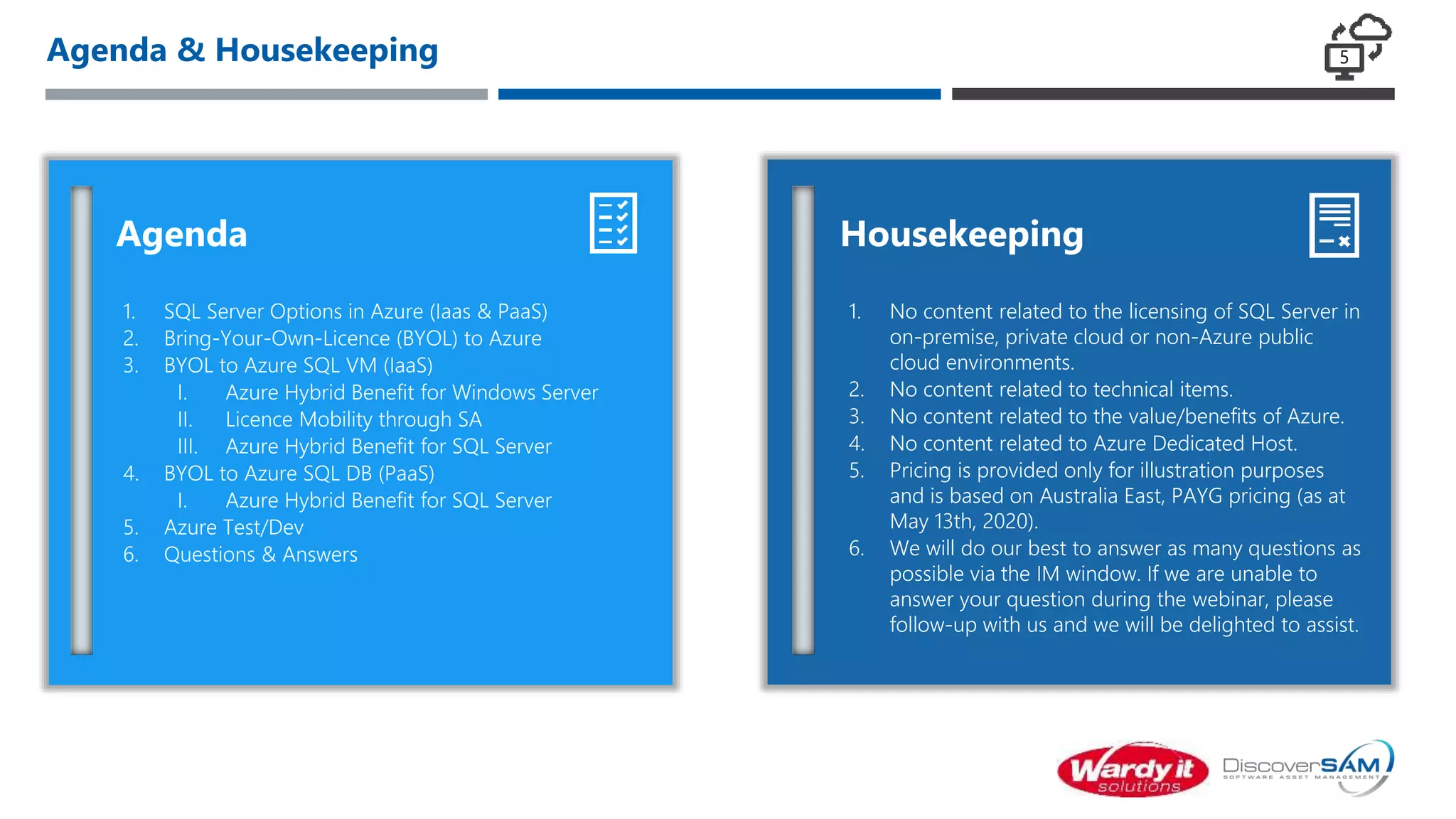 SQL Server Licensing in Azure Webinar | PPT
