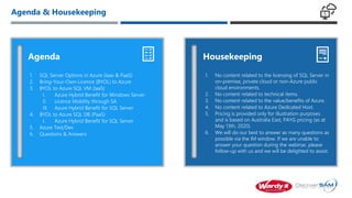 SQL Server Licensing in Azure Webinar | PPT