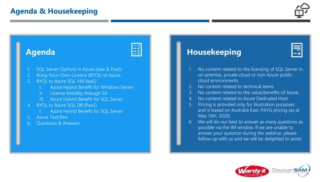SQL Server Licensing in Azure Webinar | PPT
