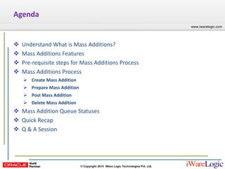 Webinar: Mass Additions – R12 Asset Management | PPT
