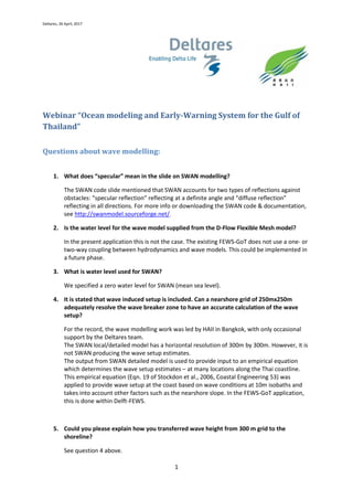 Webinar ocean-modelling-and-gulf-of-thailand-questions-and-answers | PDF
