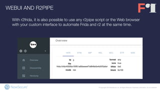 OSS Tools: Creating a Reverse Engineering Plug-in for r2frida | PPT