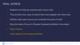 OSS Tools: Creating a Reverse Engineering Plug-in for r2frida | PPT