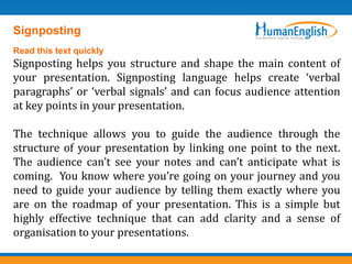English for Presentations: Structuring Your Presentations | PPTX
