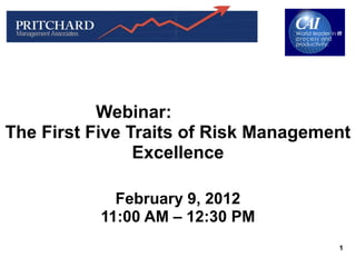 The First Five Traits of Risk Management Excellence | PPT